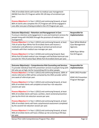 KDHE 2012 HIV Prevention Comprehensive Plan | PDF
