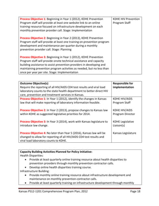 KDHE 2012 HIV Prevention Comprehensive Plan | PDF