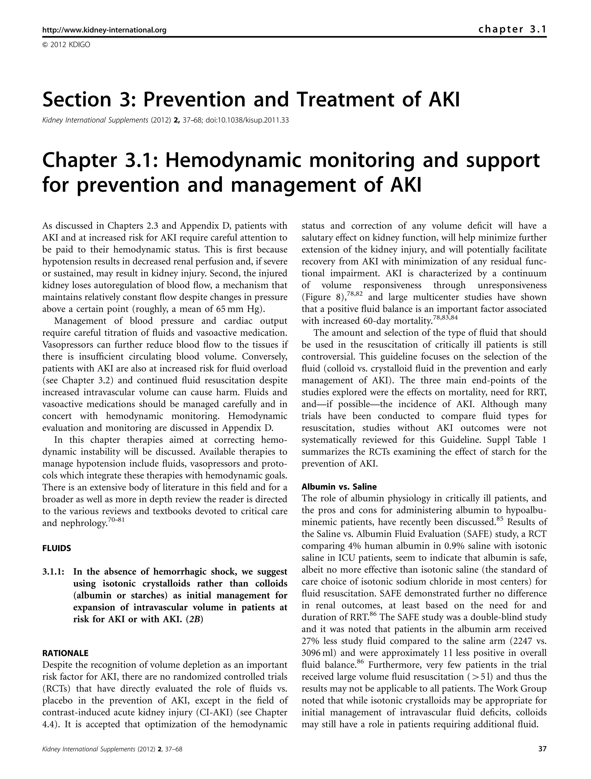 Kdigo aki guideline | PDF