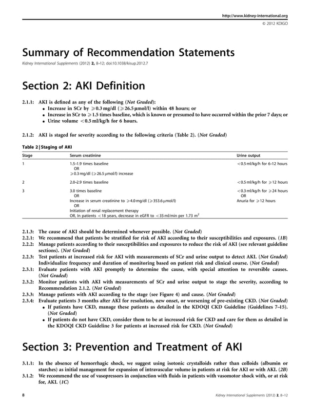 Kdigo aki guideline | PDF