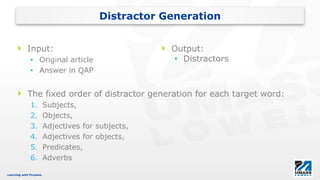 Generating Adequate Distractors for Multiple-Choice Questions | PPTX | Technology & Computing