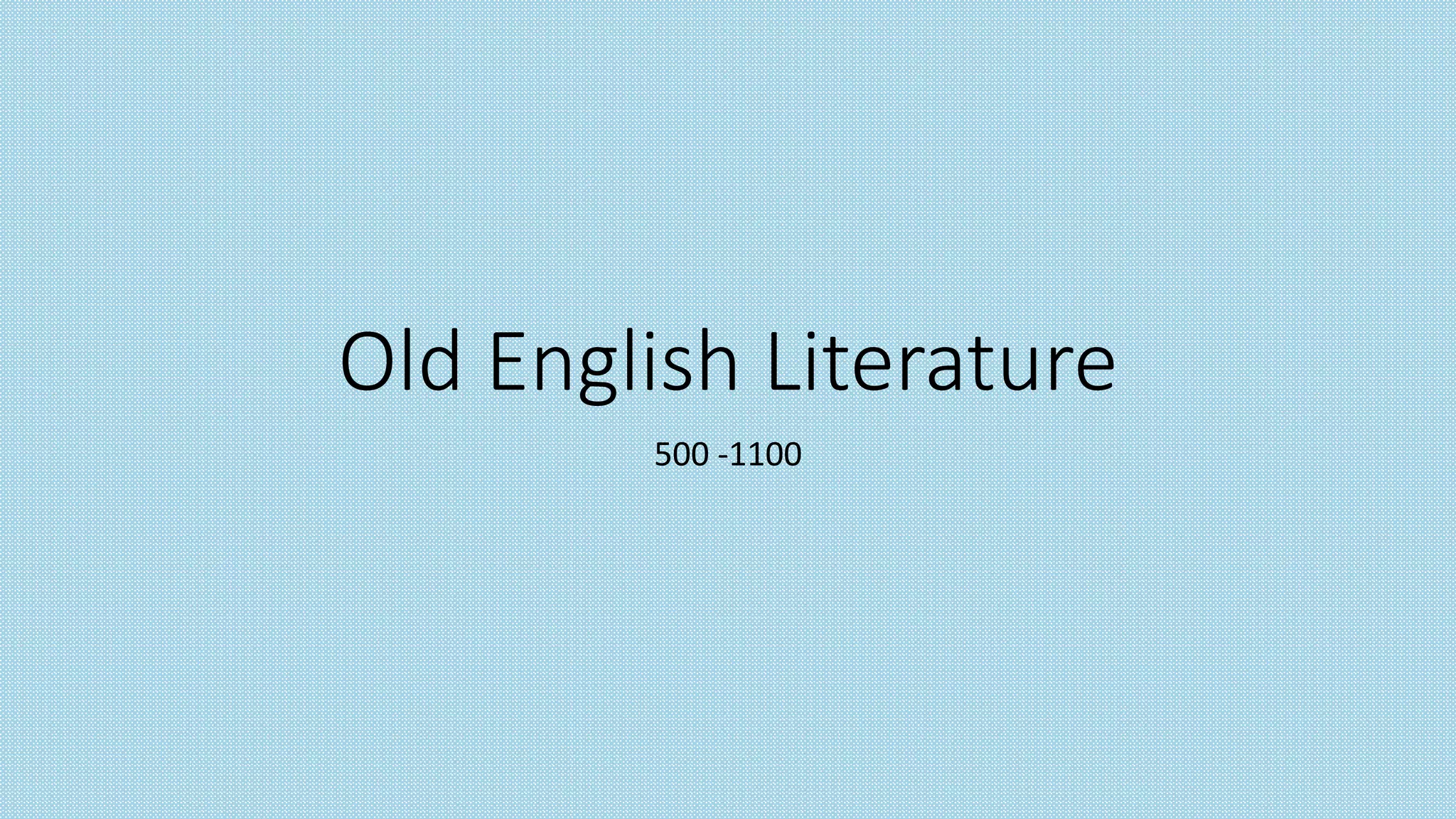 English Literature | PPTX