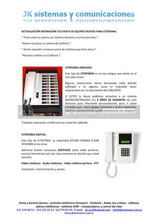 Manual de citofonia Servicio técnico | PDF