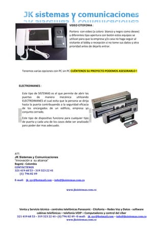 Manual de citofonia Servicio técnico | PDF