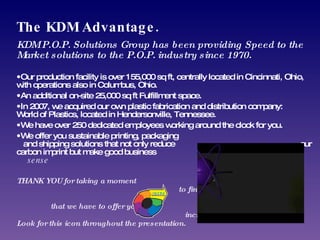 The KDM Advantage | PPT | Logistics | Business