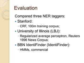 Named Entity Recognition - ACL 2011 Presentation | PPT