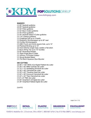 Kdm Equipment List 1 12 | PDF