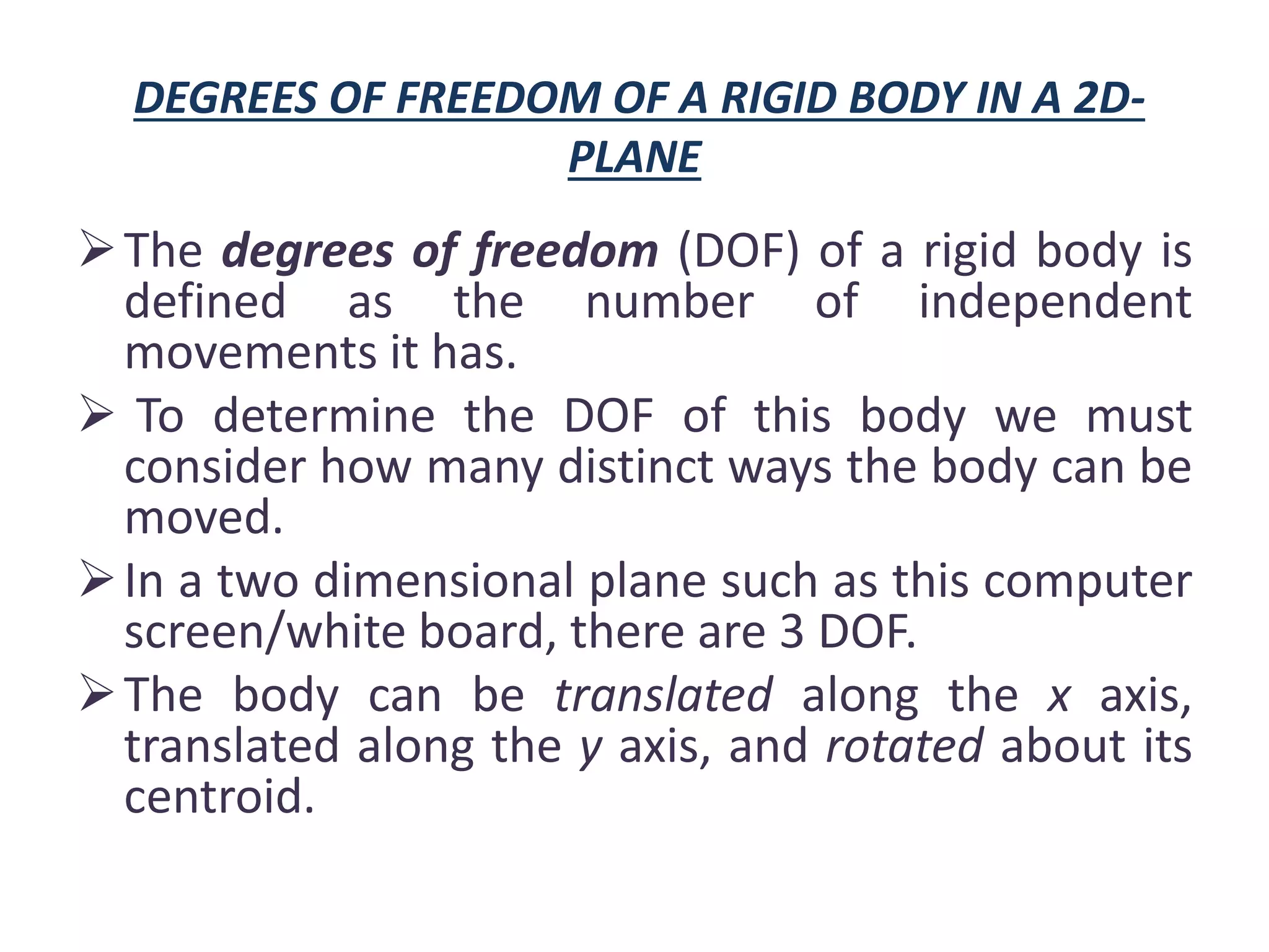 DEGREE OF FREEDOM OF A KINEMATIC MECHANISM | PPTX
