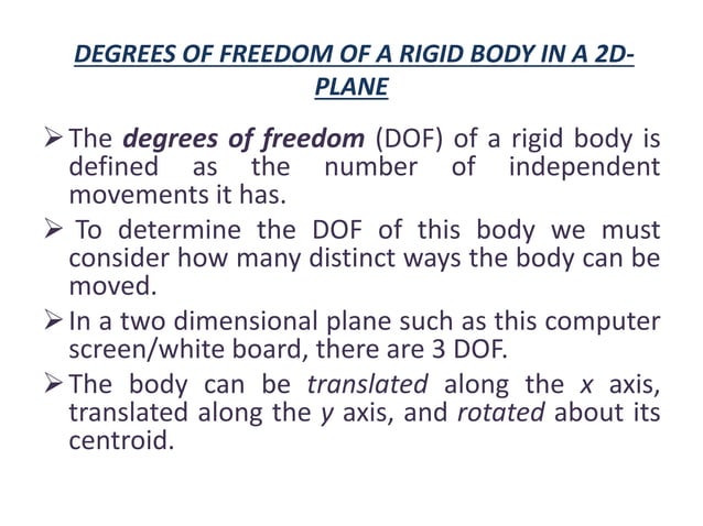 DEGREE OF FREEDOM OF A KINEMATIC MECHANISM | PPTX