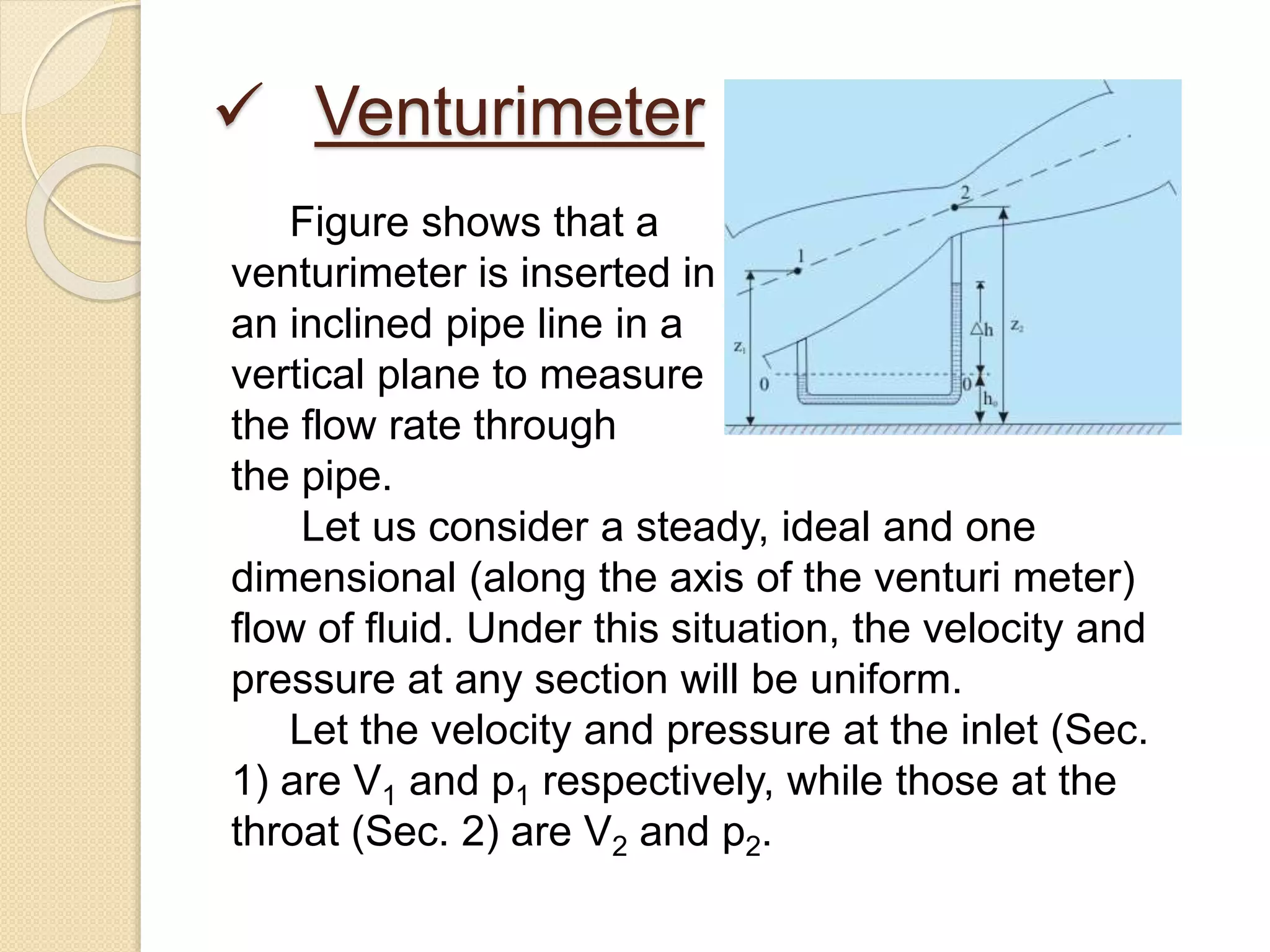 VENTURIMETER -Application of Bernoulli's Law | PPTX