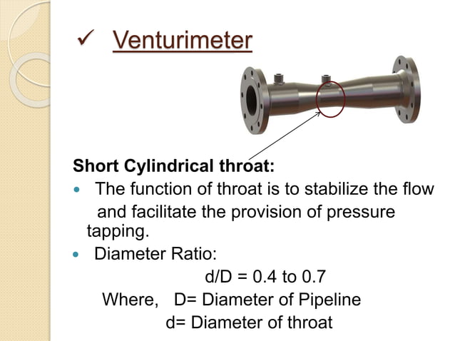 VENTURIMETER -Application of Bernoulli's Law | PPTX