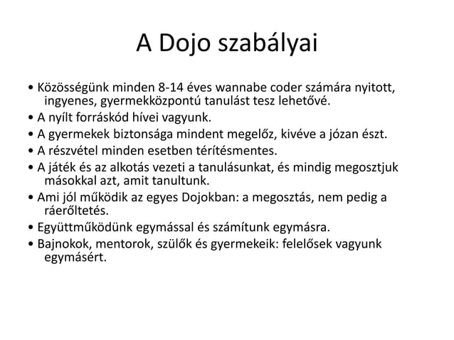 Kódolás dekódolva: Coder Dojo Szegeden | PPT