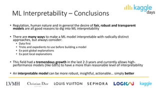 Kaggle Days Paris - Alberto Danese - ML Interpretability | PPT