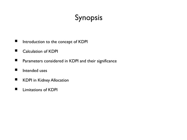 Kidney Donor Profile Index (KDPI) | PPT