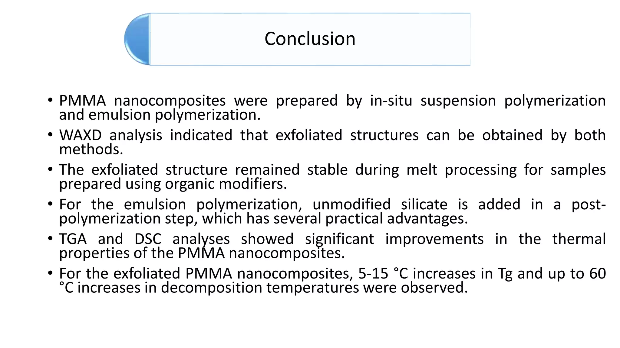 Synthesis and Characterization of PMMA Nano-composites | PPTX