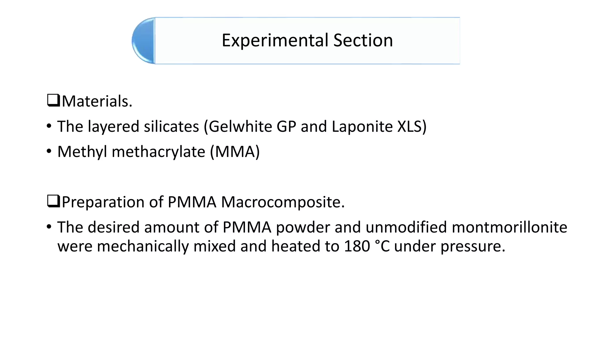 Synthesis and Characterization of PMMA Nano-composites | PPTX