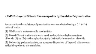 Synthesis and Characterization of PMMA Nano-composites | PPTX