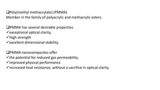 Synthesis and Characterization of PMMA Nano-composites | PPTX