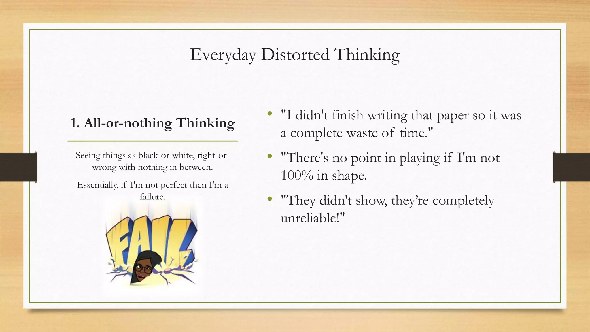 Cognitive Distortions (Errors in Thinking) | PPTX