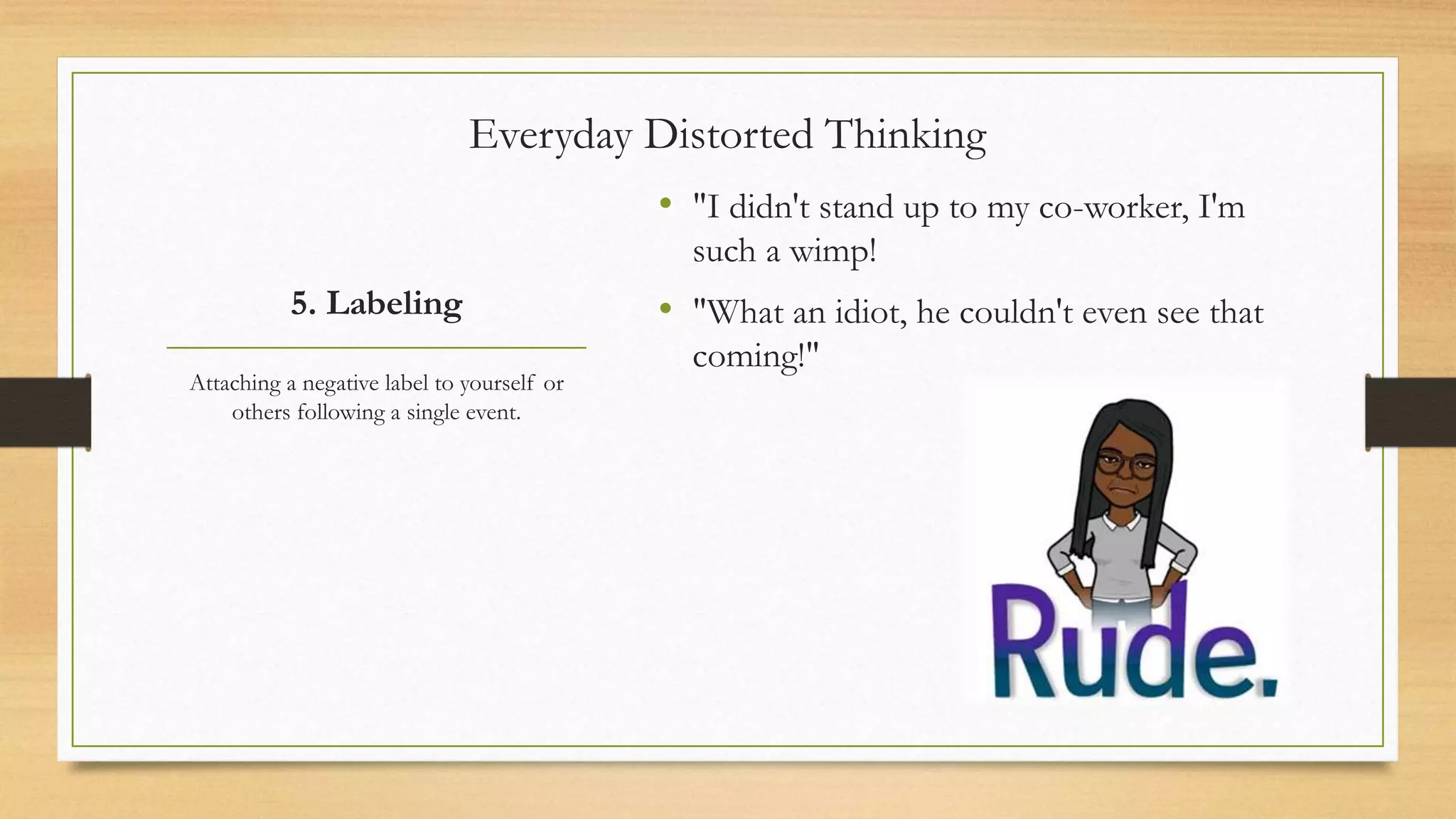 Cognitive Distortions (Errors in Thinking) | PPTX