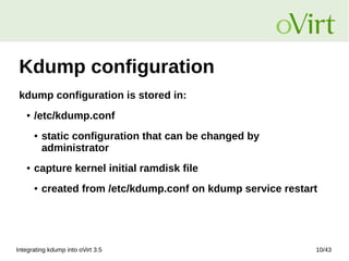 Integrating kdump into oVirt | PPT