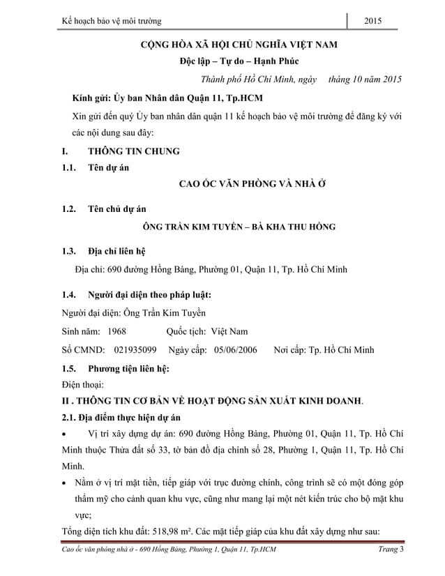 Kế hoạch bảo vệ môi trường Sao Nam Việt | PDF