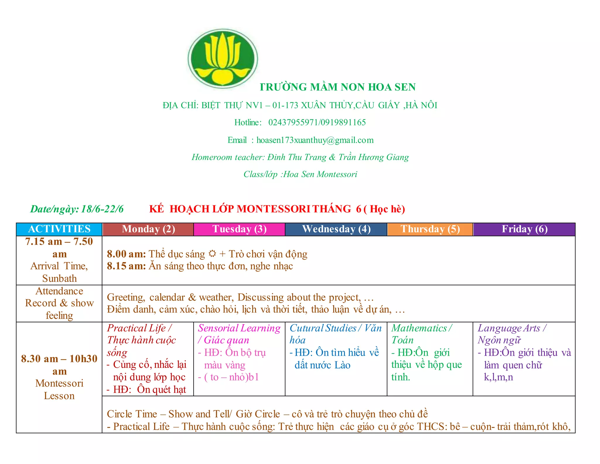 Ke hoach-thang6-lop-mon | DOCX