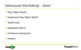 Selenium Workshop 2015 | PPT