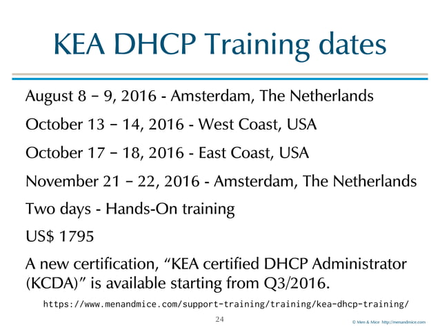 Kea DHCP – the new open source DHCP server from ISC | PPT