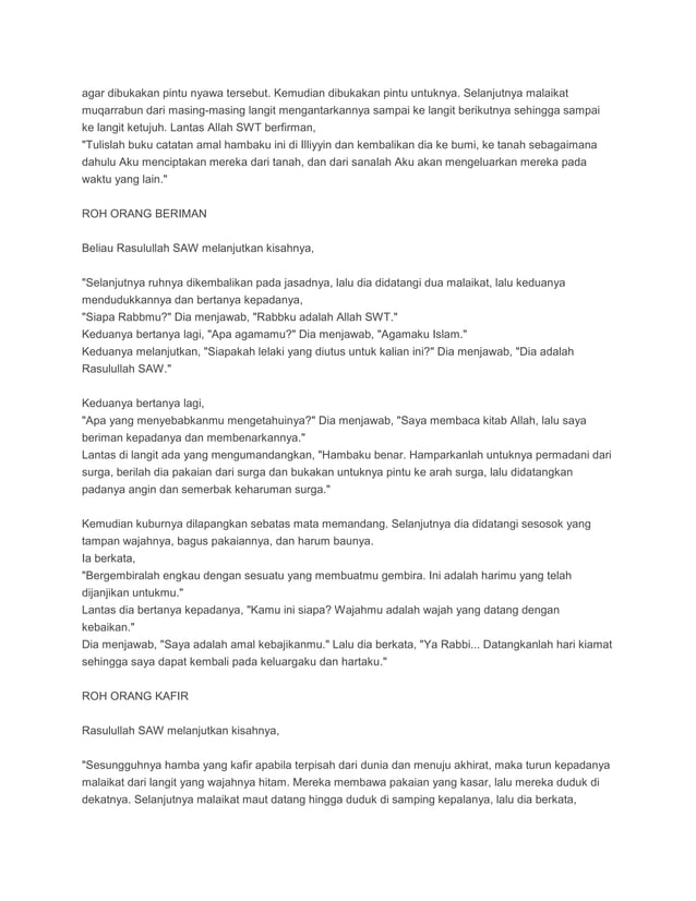 Keadaan roh setelah terpisah dari badan | DOCX
