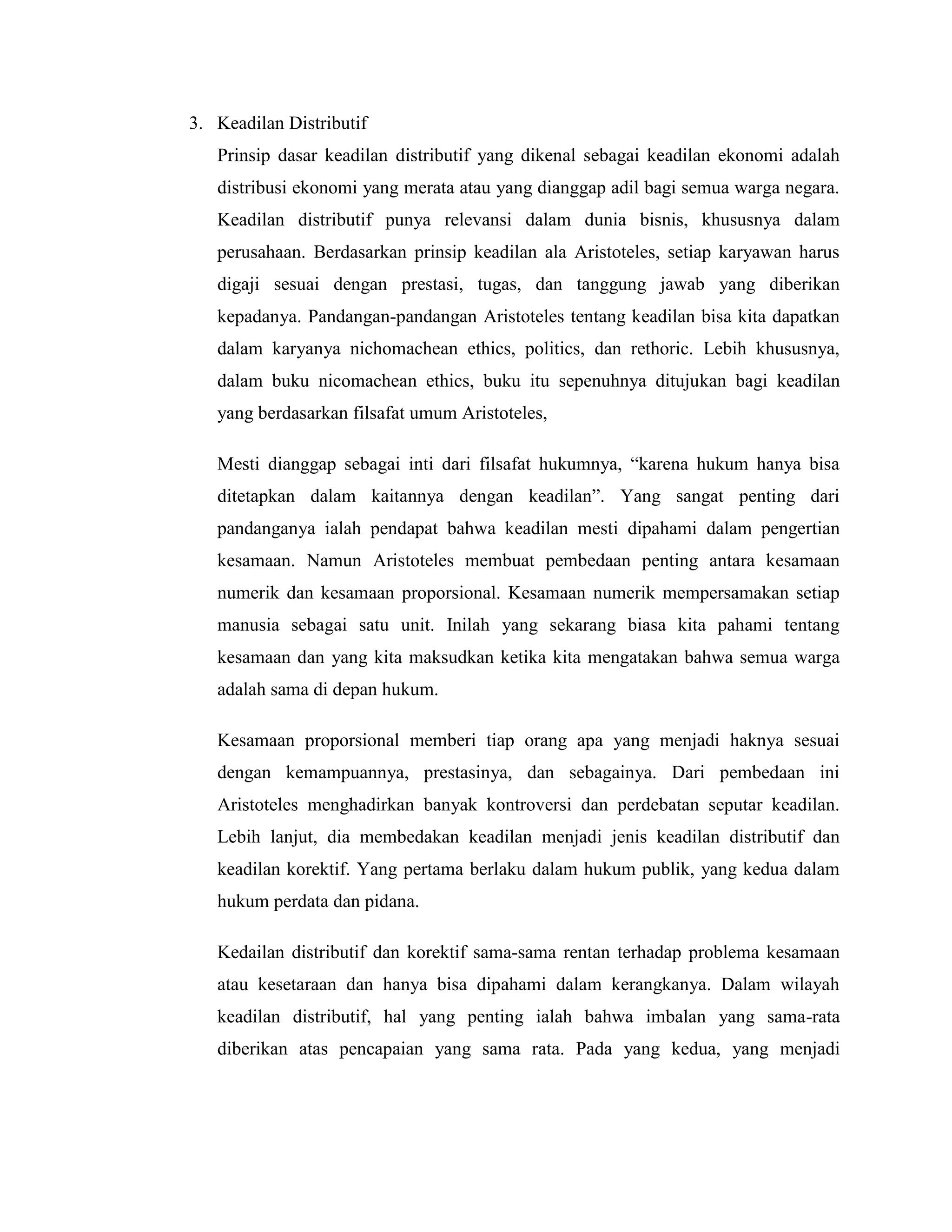 Keadilan Dalam Bisnis | DOCX