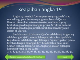 Keajaiban angka dalam al qur’an | PPTX