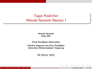 Tugas Metode Numerik Pendidikan Matematika UMT | PPT