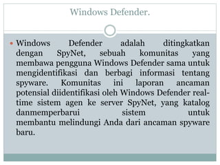 Keamanan jaringan - Windows Defender | PPT