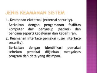 Keamanan sistem dalam dan luar | PPT