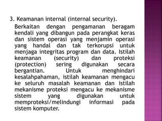 Keamanan sistem dalam dan luar | PPT