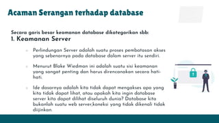 Keamanan sistem database | PPTX
