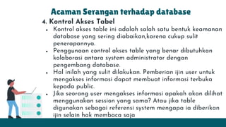 Keamanan sistem database | PPTX