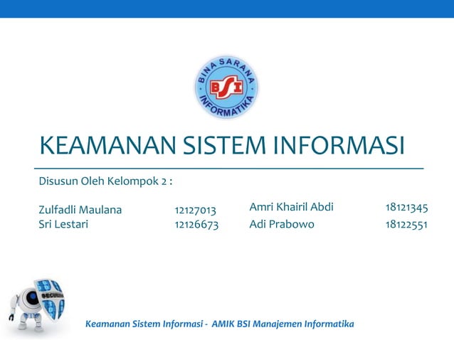 Keamanan sistem informasi | PPTX