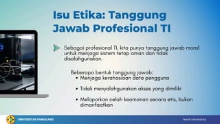 PPT - Keamanan Sistem Informasi dan Etika | PDF