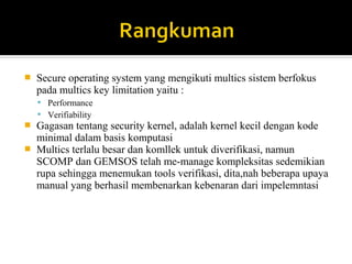 Keamanan sistem operasi kelompok 3 security kernel | PPT