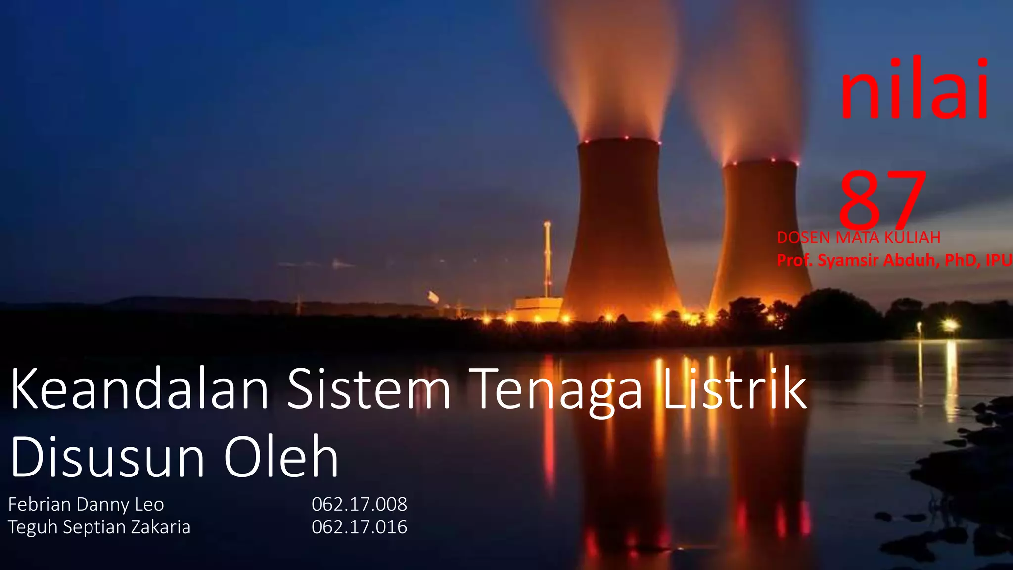 Keandalan sistem tenaga listrik | PPTX