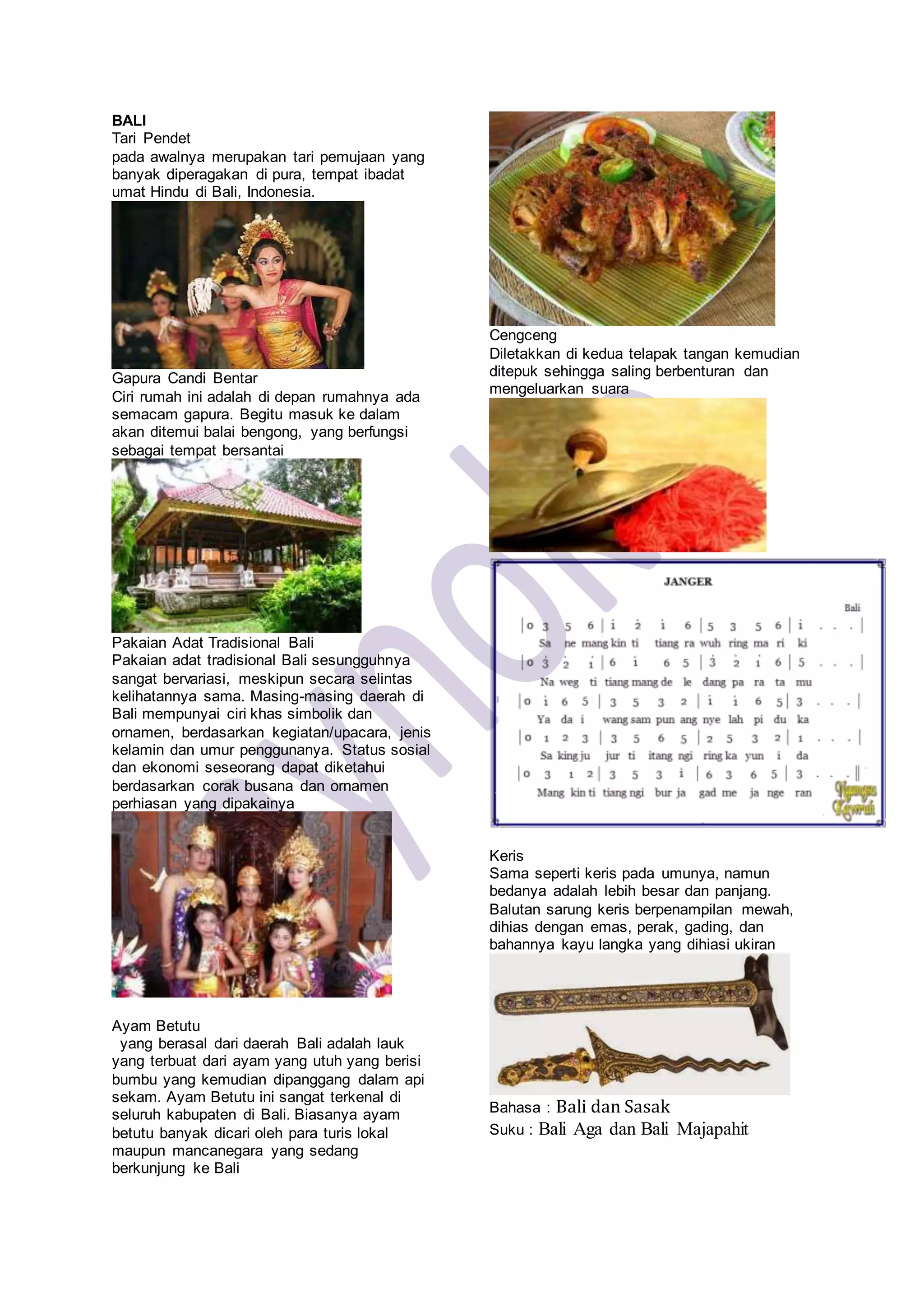 Keanekaragaman KERAGAMAN BUDAYA INDONESIA 34 PROVINSI DAN GAMBARNYA | DOCX