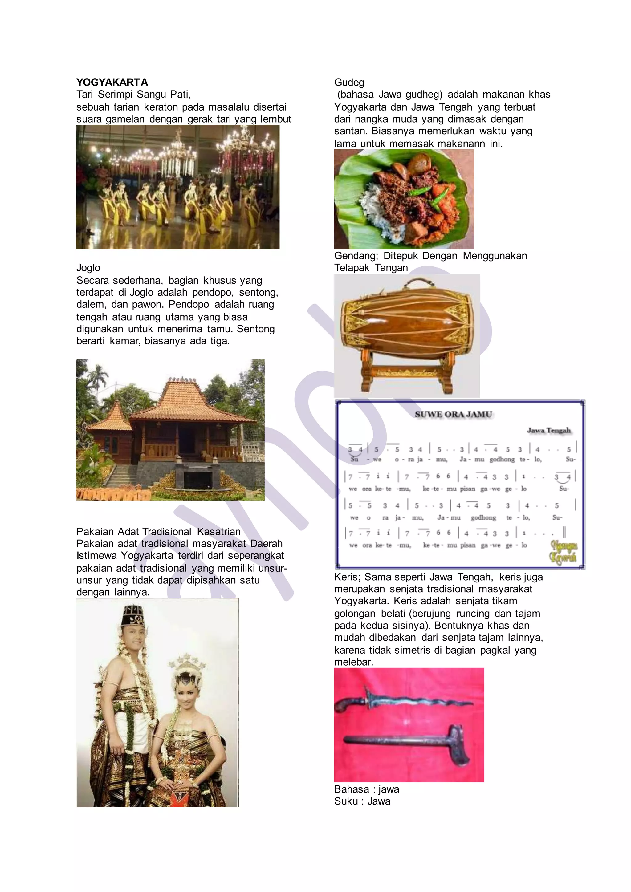 Keanekaragaman KERAGAMAN BUDAYA INDONESIA 34 PROVINSI DAN GAMBARNYA | DOCX