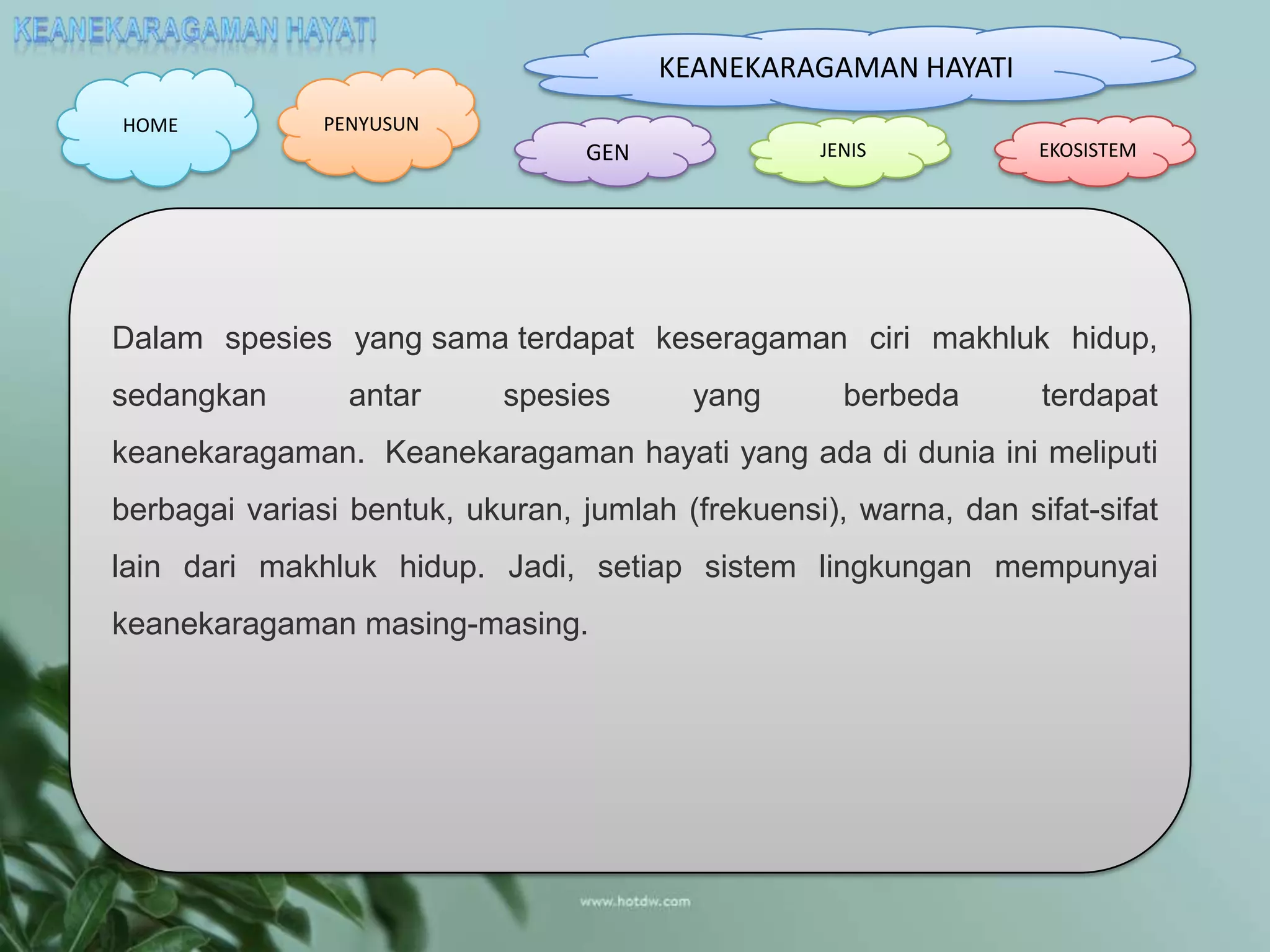 Keanekaragaman hayati tingkat gen, jenis, dan ekosistem | PPTX