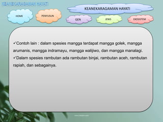 Keanekaragaman hayati tingkat gen, jenis, dan ekosistem | PPTX