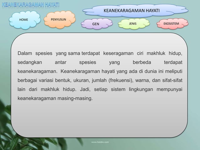 Keanekaragaman hayati tingkat gen, jenis, dan ekosistem | PPTX