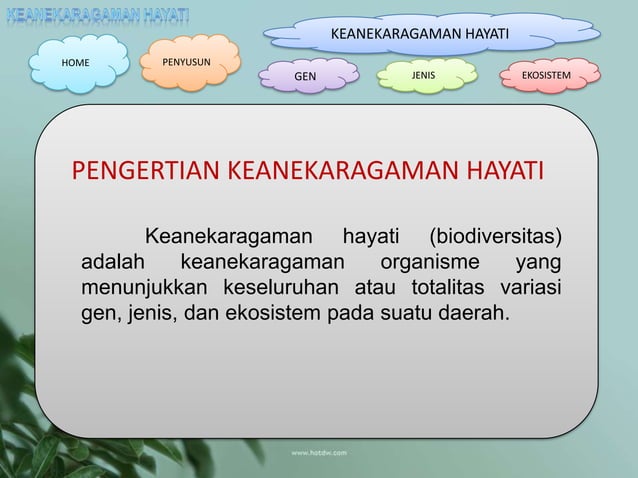 Keanekaragaman hayati tingkat gen, jenis, dan ekosistem | PPTX