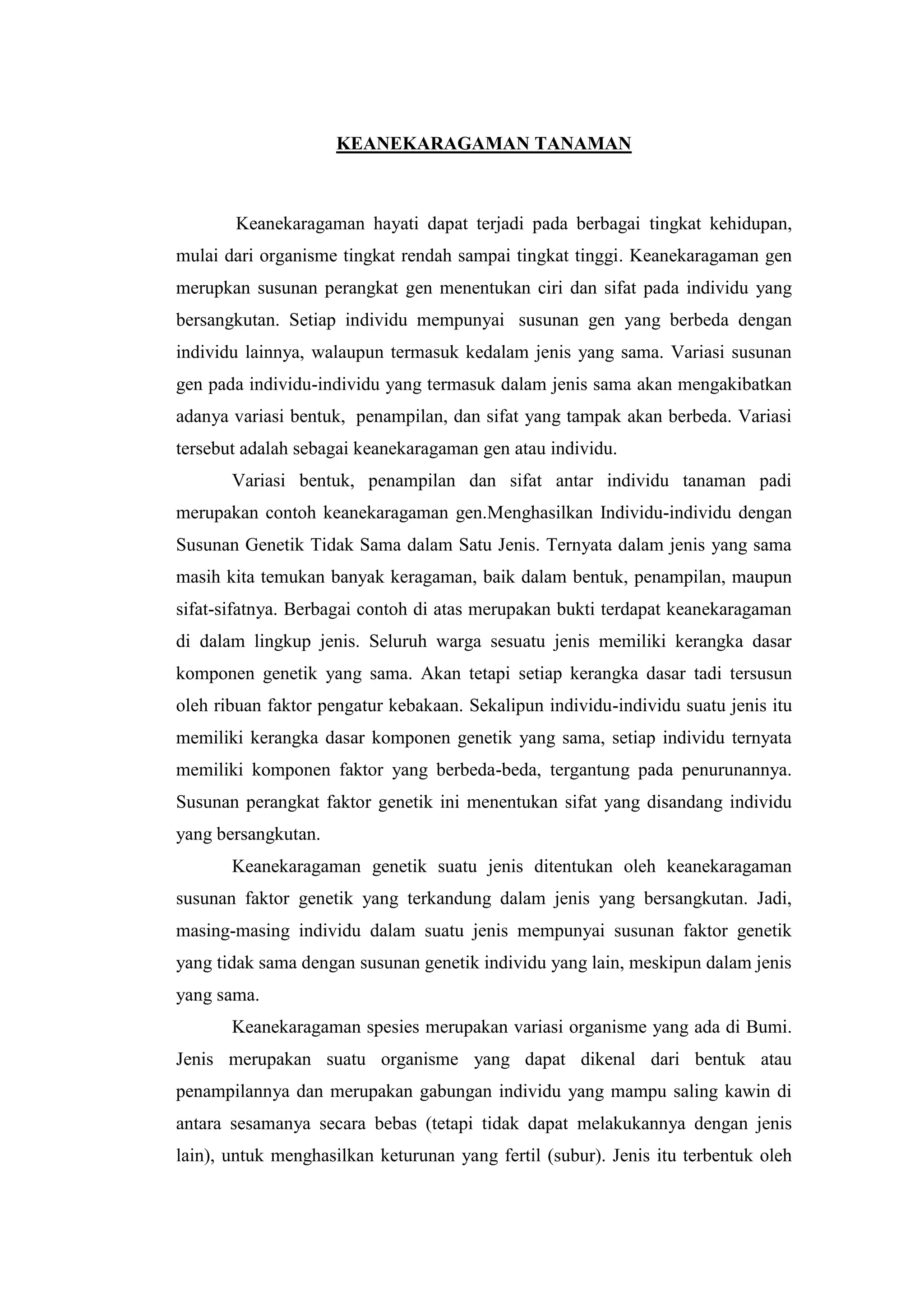 Keanekaragaman tanaman paper | DOCX