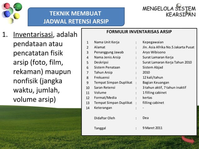 ARSIP DAN JENIS JENIS ARSIP | PPT